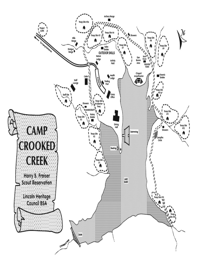 Camp Crooked Creek Map1-1 | PDF | Campsite | Patriotic And National ...