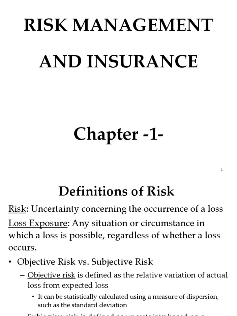 Risk CHAPTER 1 | PDF | Hazards | Risk