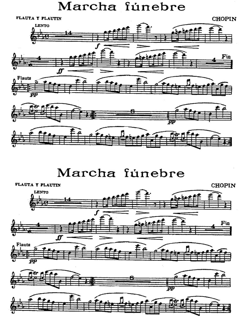Marcha Funebre 'Chopin' - Flauta y Flautin PDF | PDF