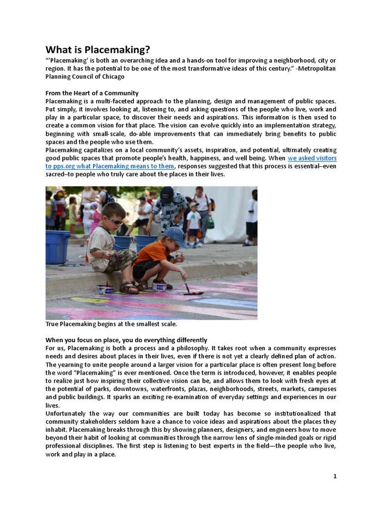 What Is Placemaking | PDF