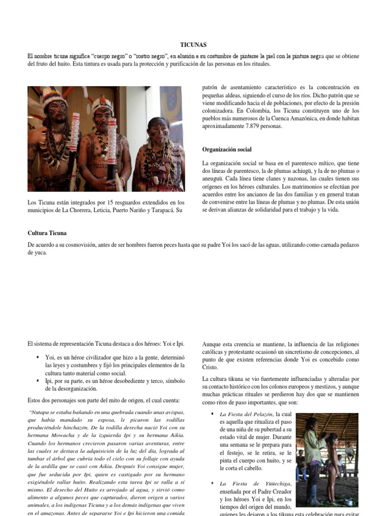 TICUNAS | PDF | Cultura (general) | Religión y creencia