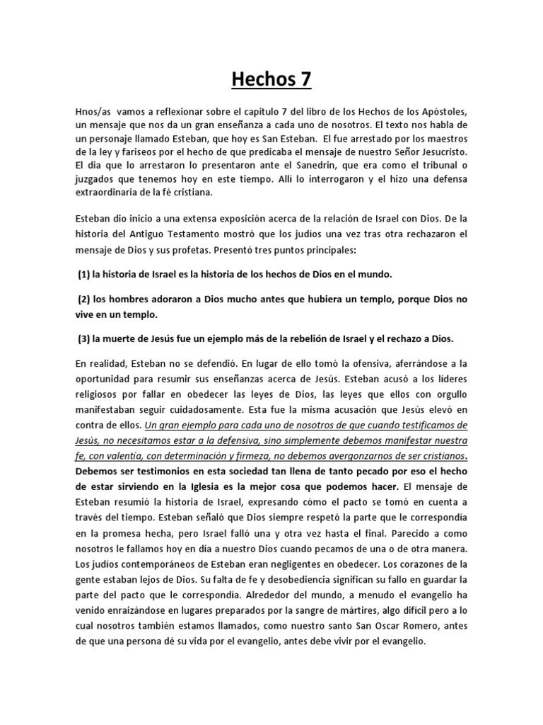 Hechos 7 | PDF | Jesús | Pablo el apóstol