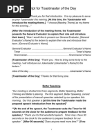 Toastmasters 675E Timer Script and Log A4 | PDF | Cooking, Food & Wine ...