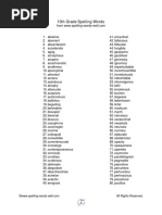 12th Grade Spelling Words | PDF