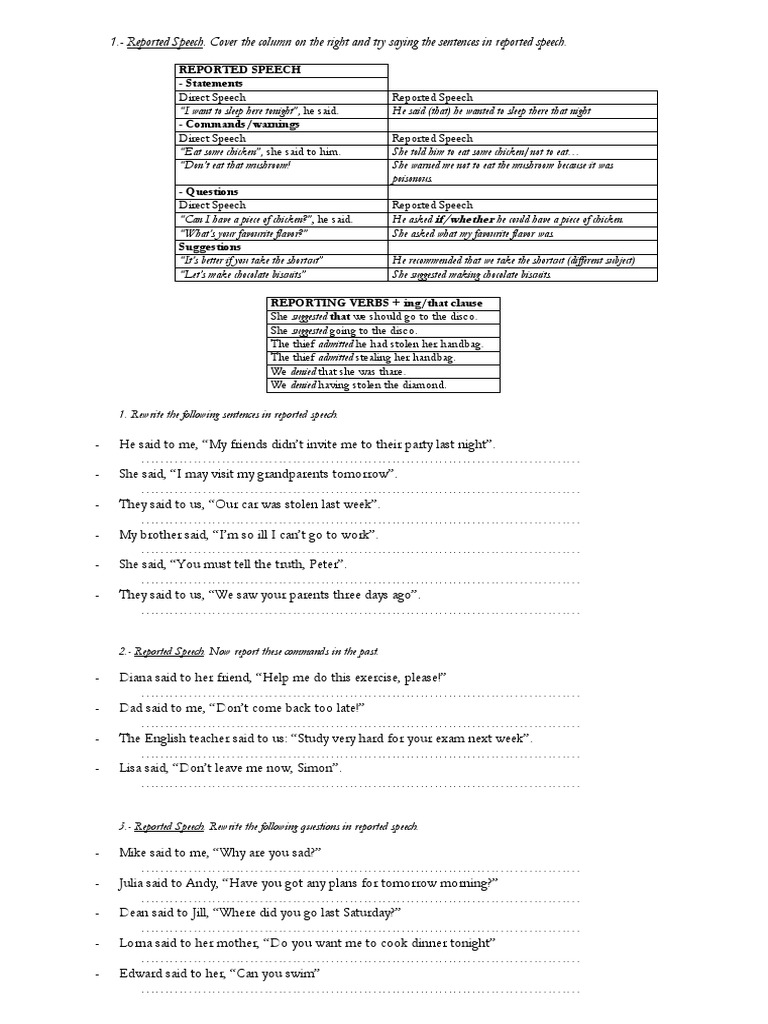 Reported Speech | PDF | Language Mechanics | Linguistics