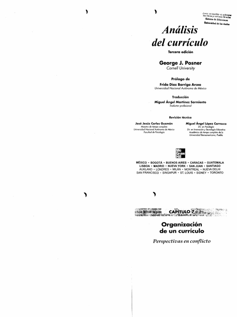 Analisis Del Curriculo - George Posner PDF | PDF