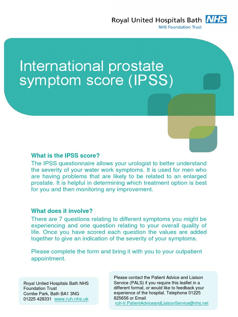 International Prostate Symptom Score (IPSS) | PDF | Clinical Medicine | Medical Specialties