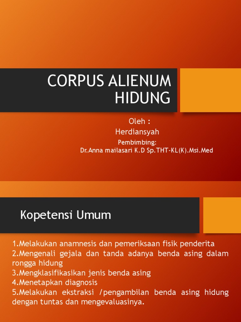 Corpus Alienum Hidung | PDF