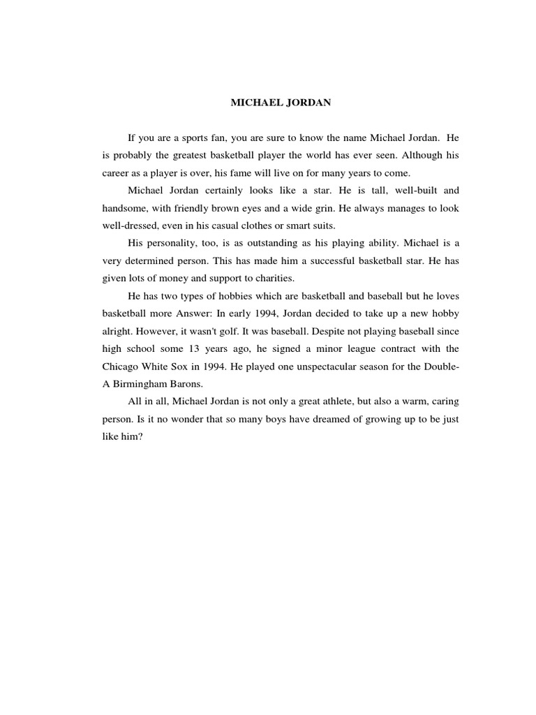 MICHAEL JORDAN (Descriptive Text) | PDF