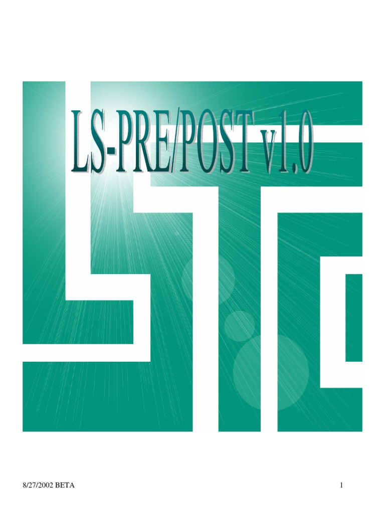 Ls-Prepost Manual PDF | PDF | Graphical User Interfaces | Computational ...