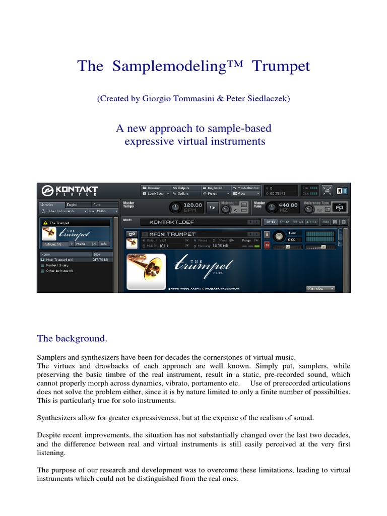 Trumpet Presentation | PDF | Synthesizer | Trumpet