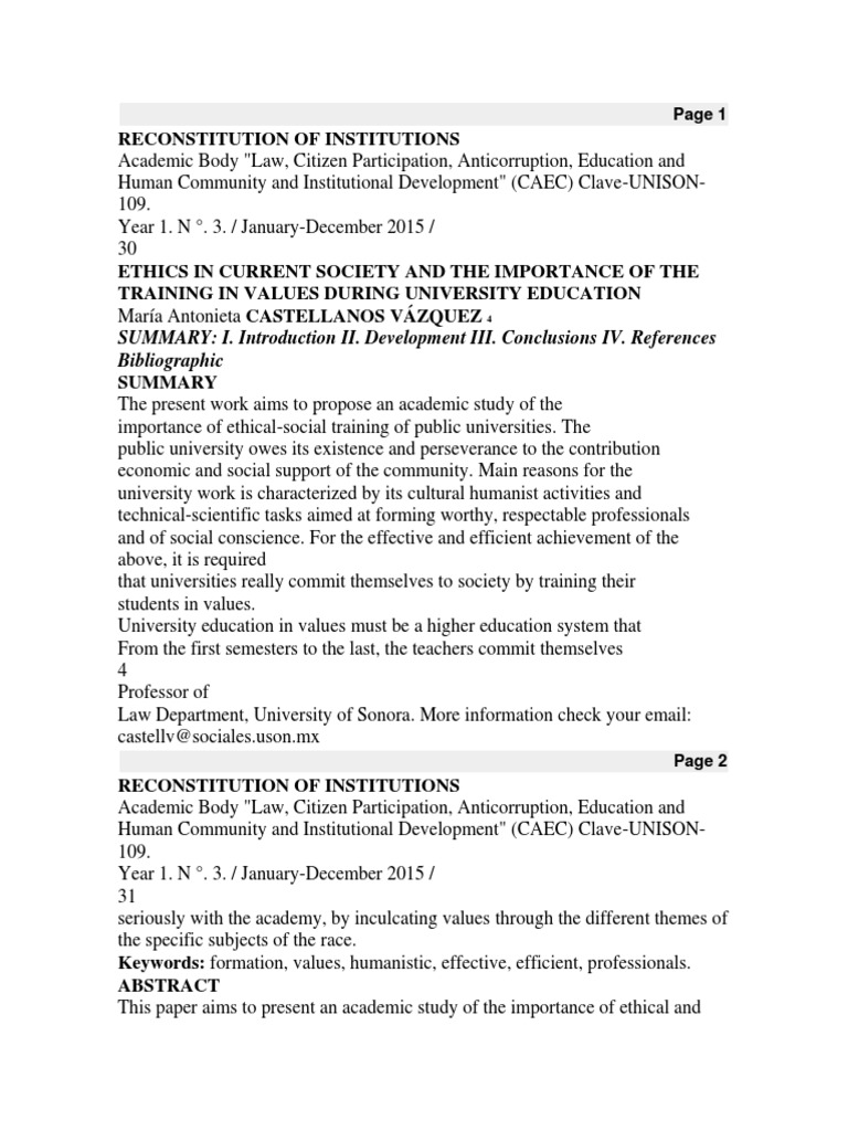 SUMMARY: I. Introduction II. Development III. Conclusions IV ...