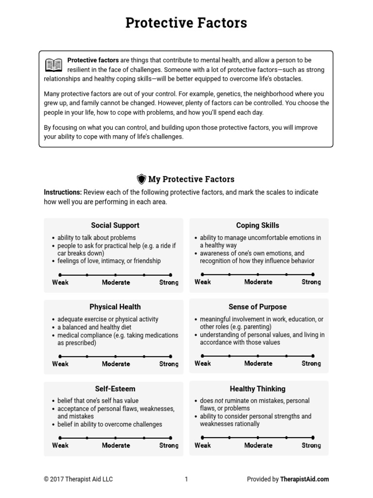 Protective Factors | PDF | Coping (Psychology) | Psychotherapy