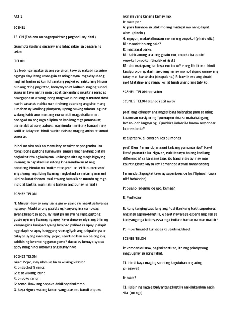 Rizal Script | PDF