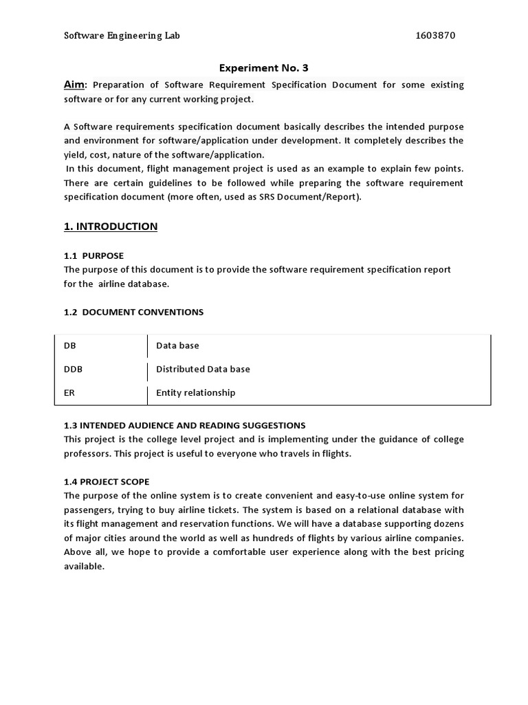 Preparation of Software Requirement Specification Document For Some ...