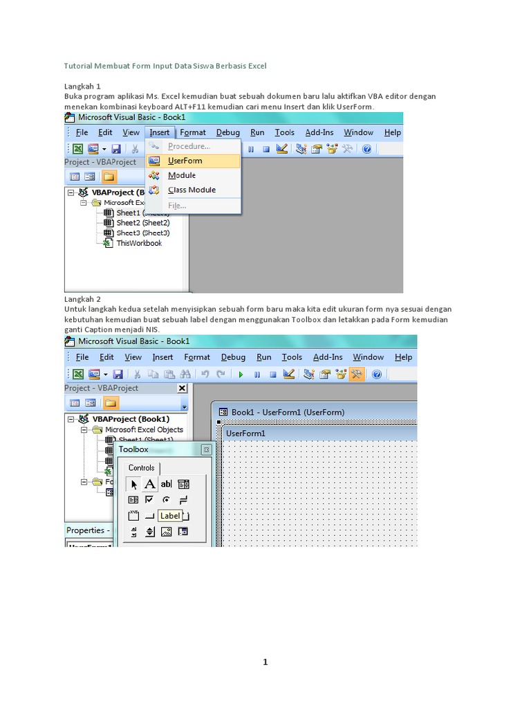 Membuat Form Data Siswa di Excel | PDF