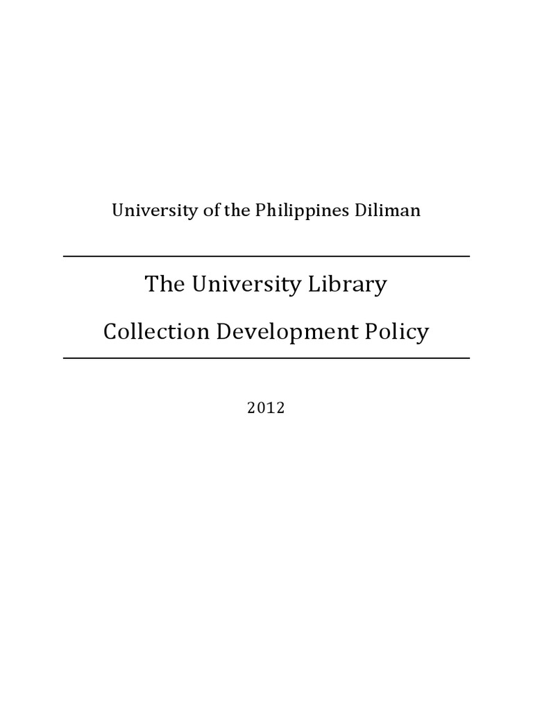 Sample of A Collection Development Policy PDF | Download Free PDF ...