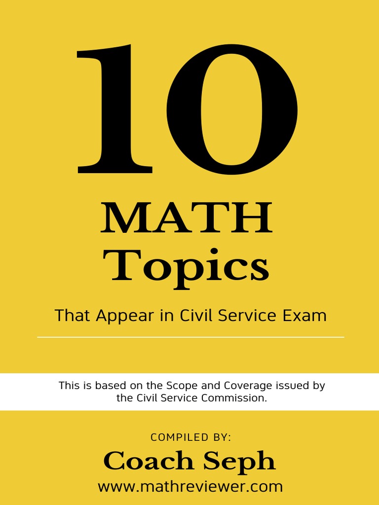 FREE Ebook - 10 Math Topics That Appear in Civil Service Exam | PDF ...