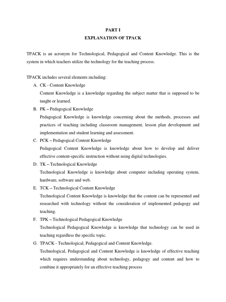Tpack Template | PDF | Pedagogy | Lesson Plan