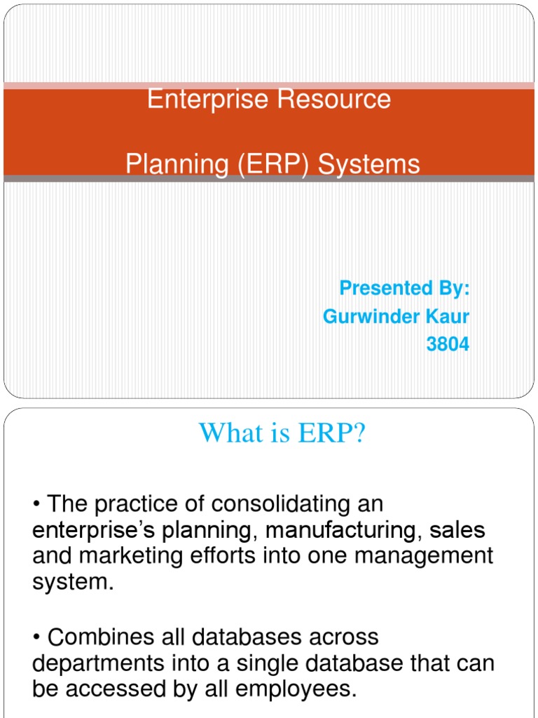 Understanding Enterprise Resource Planning (ERP) Systems: A ...