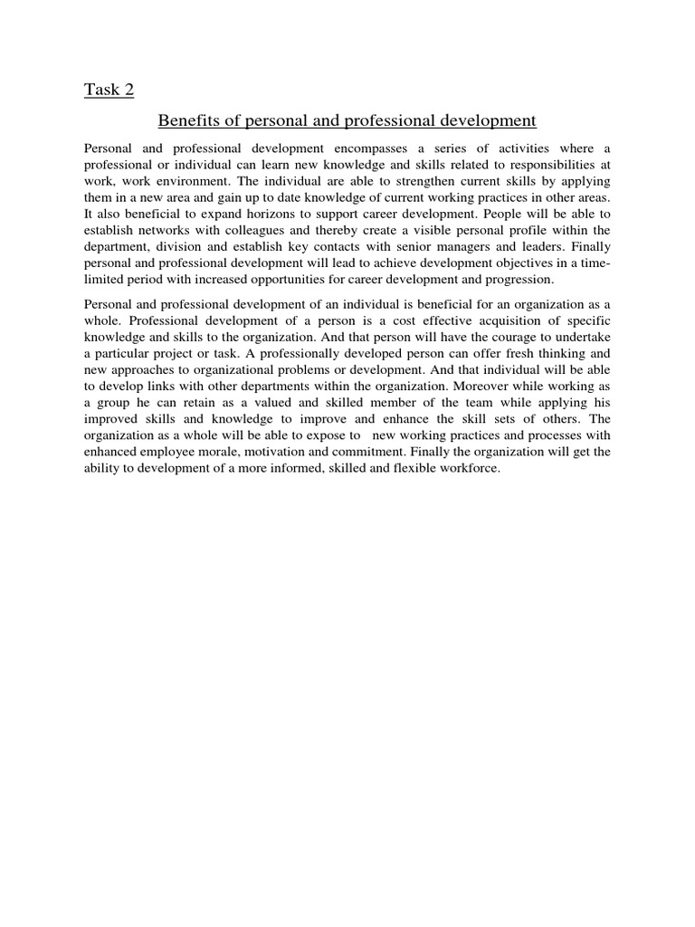 Plan For Personal and Professional Development | PDF | Goal ...
