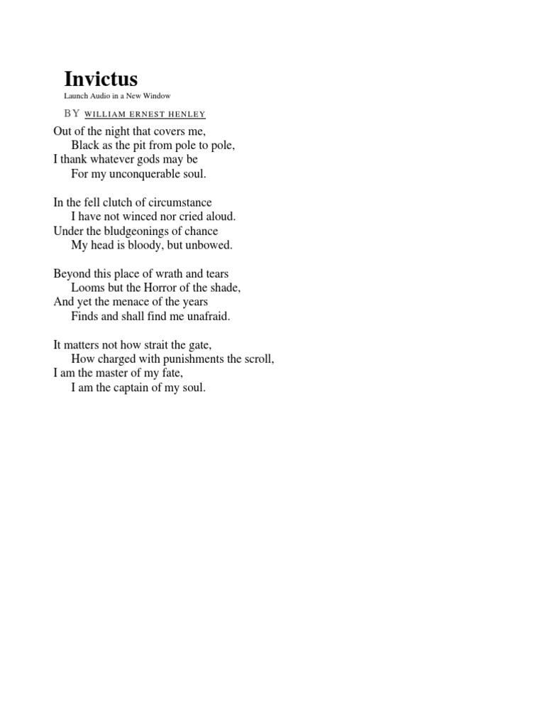 Invictus | PDF | Poetry | General Fiction