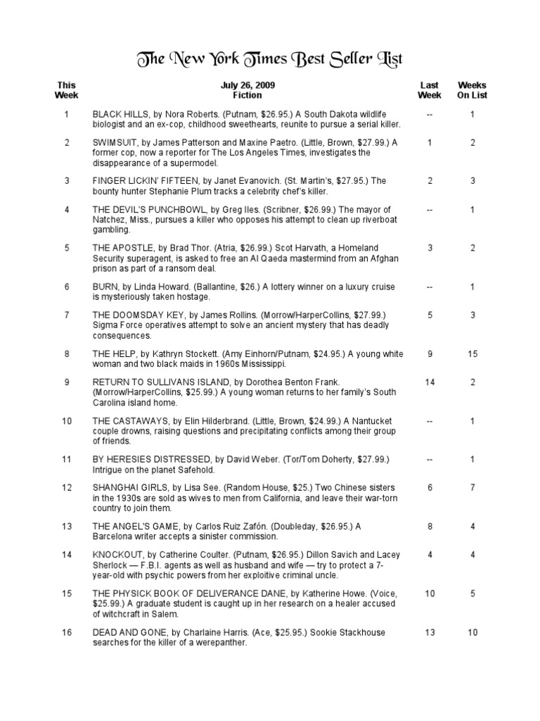 The New York Times Best Seller List | PDF