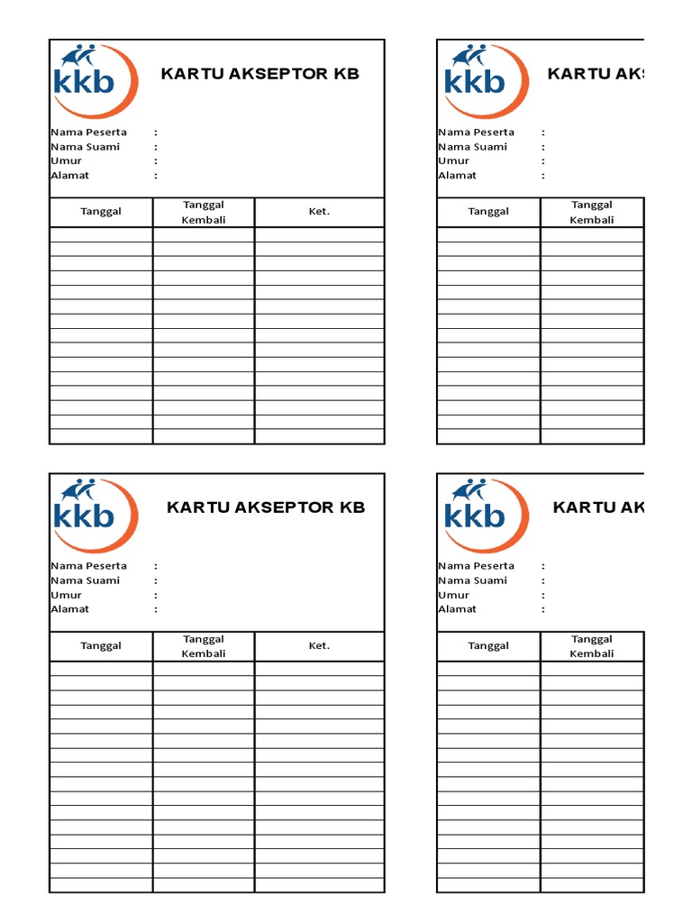 Kartu KB Bidan Widia | PDF