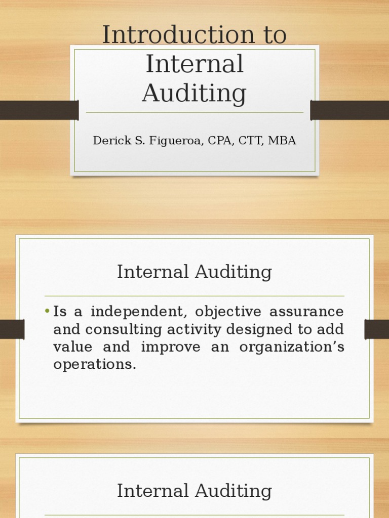 Introduction To Internal Auditing | PDF | Internal Audit | Internal Control