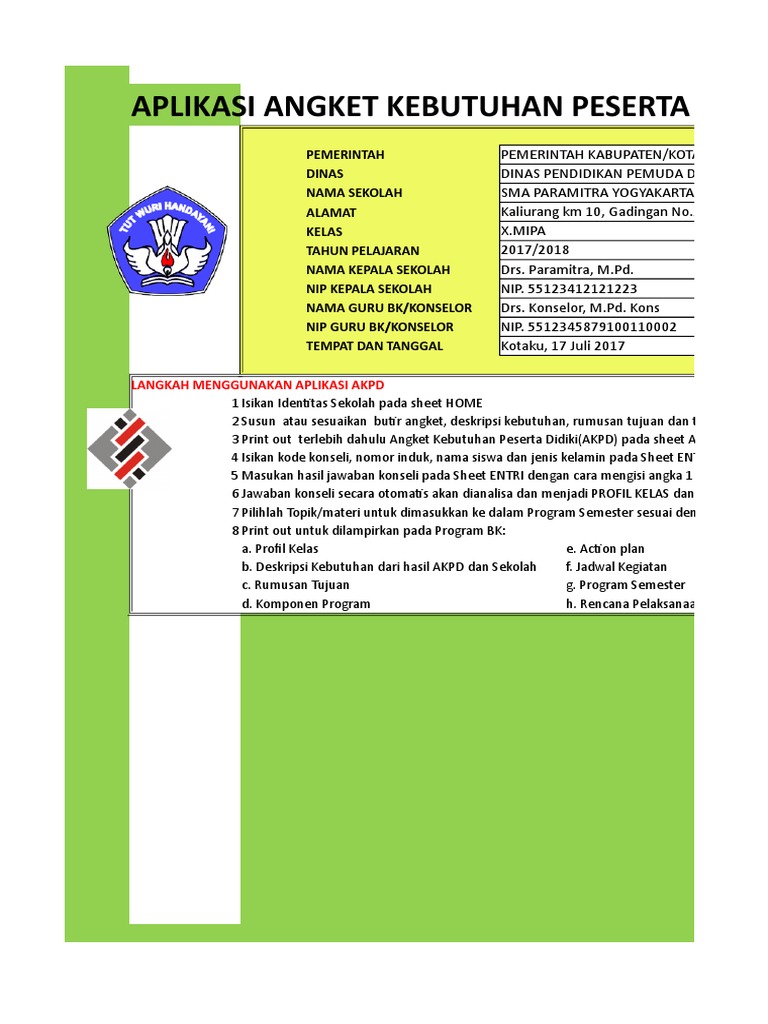 Contoh Aplikasi AKPD BK SMA-SMK Kls 10 | PDF
