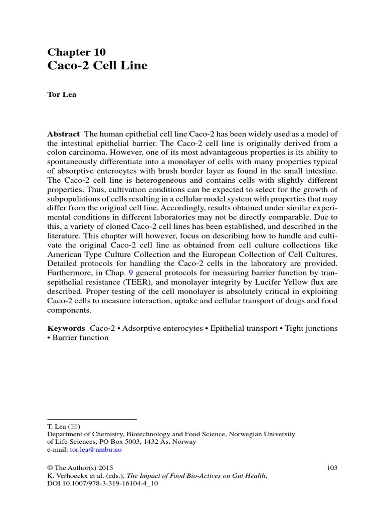 Caco Cell Line | PDF | Cell Membrane | Epithelium