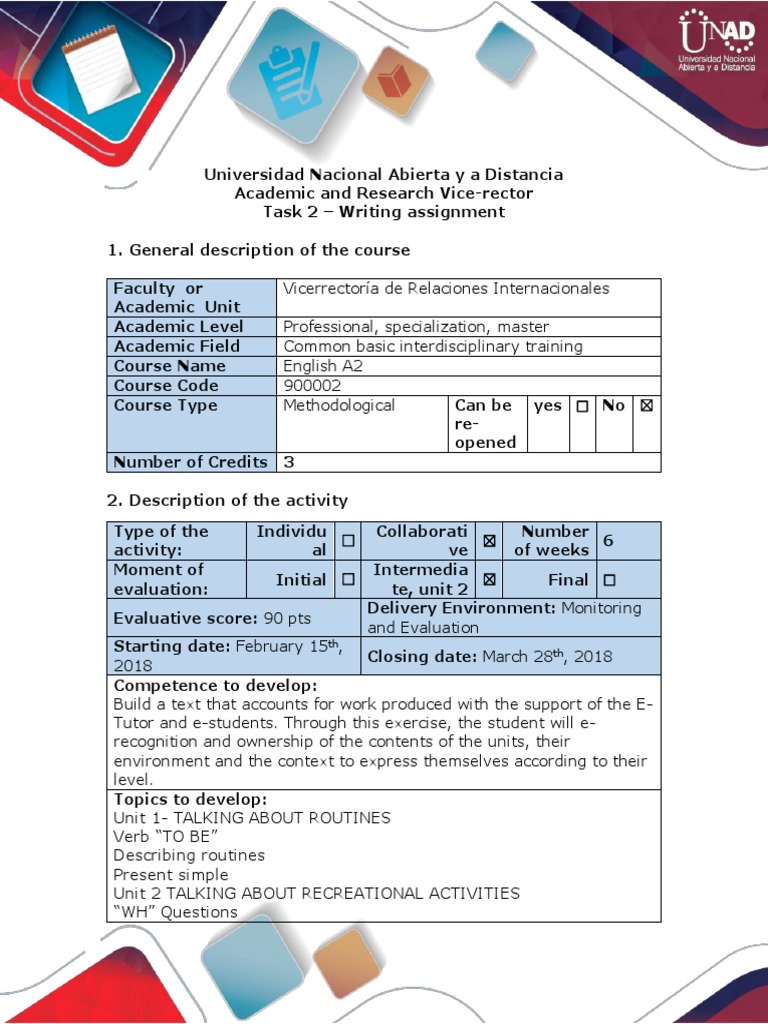 Activity Guide and Evaluation Rubric - Task 2 - Writing Production PDF | PDF | Plagiarism ...