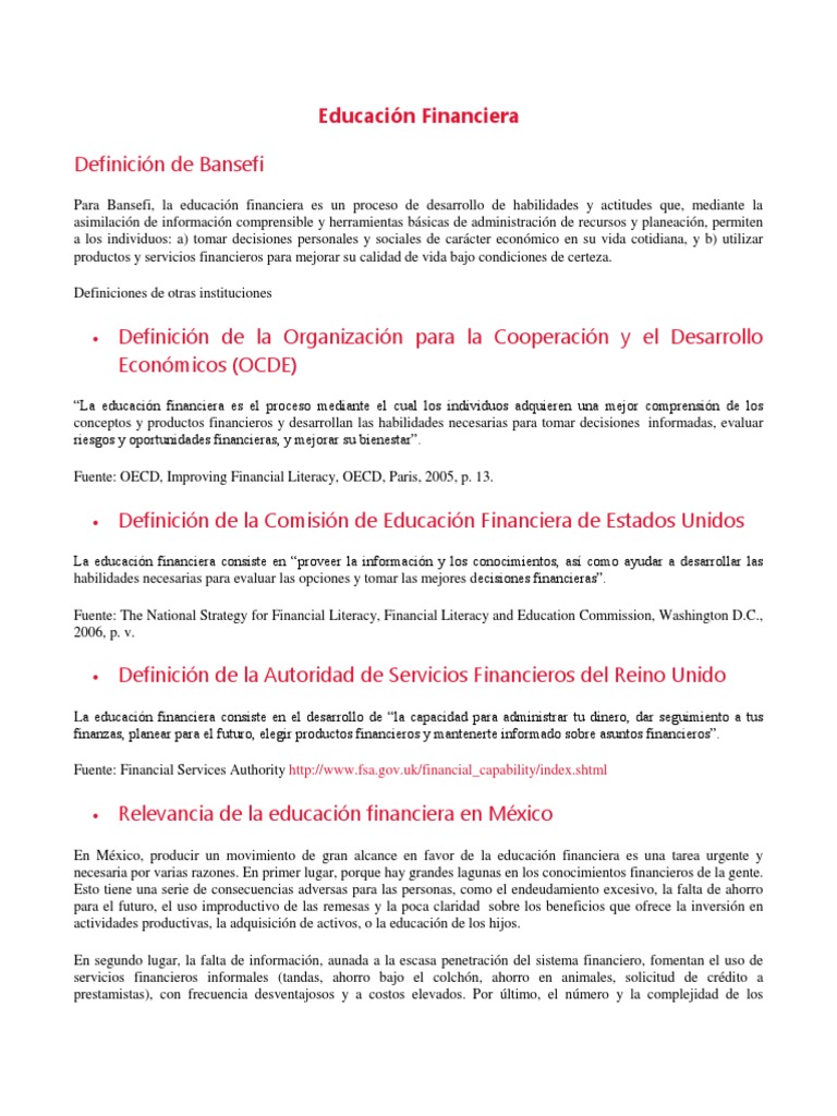 Educaci N Financiera PDF | PDF | Educación financiera | Finanzas (general)