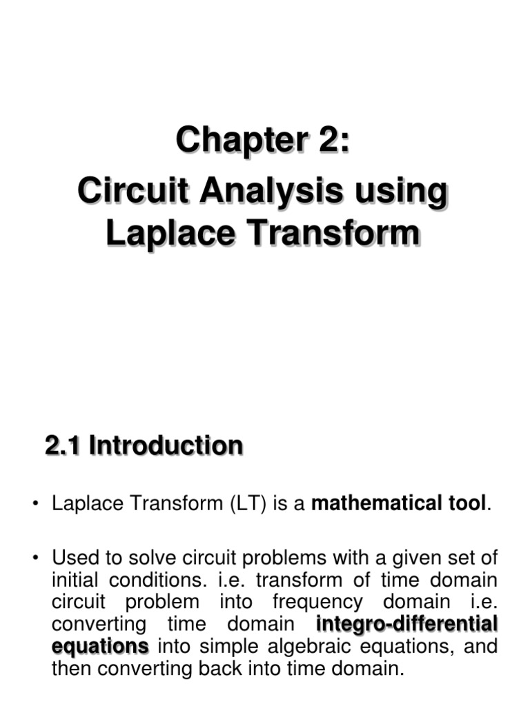 Circuit Analysis Using Laplace Transform | PDF | Laplace Transform ...