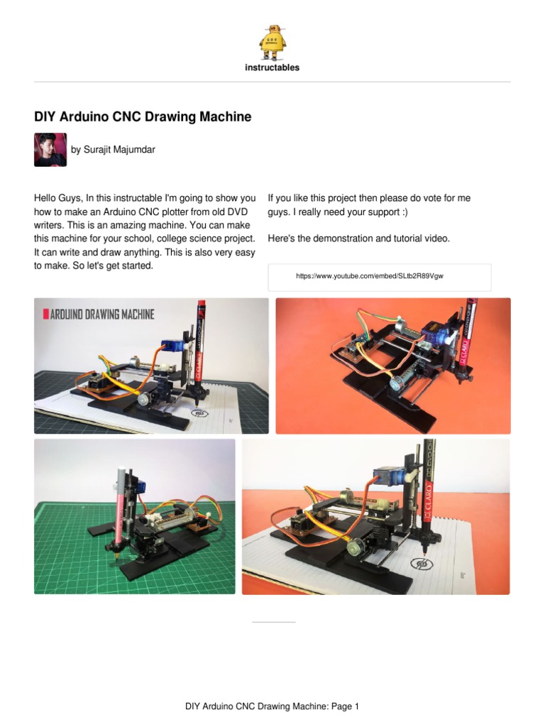 DIY Arduino Drawing Machine | PDF | Numerical Control | Printed Circuit ...