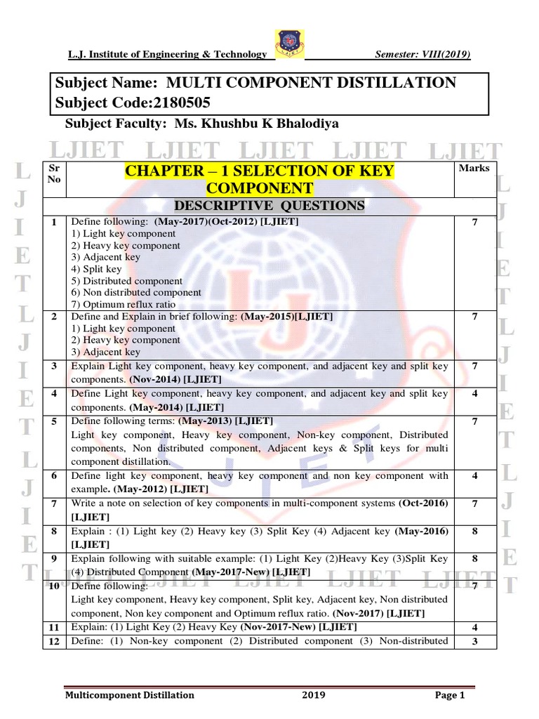Multicomponent Distillation Guide | PDF | Distillation | Laboratory ...