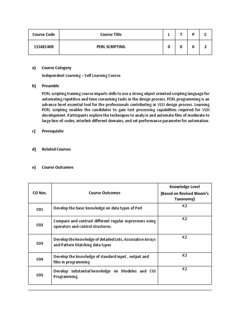 1156ec409 Perl Scripting Syllabus Pdf Perl Variable Computer Science 4755