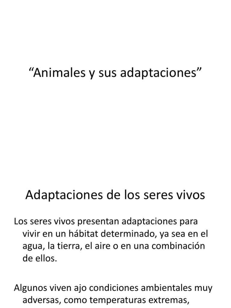 Adaptaciones de Animales y Seres Vivos | PDF | Entorno natural | Organismos