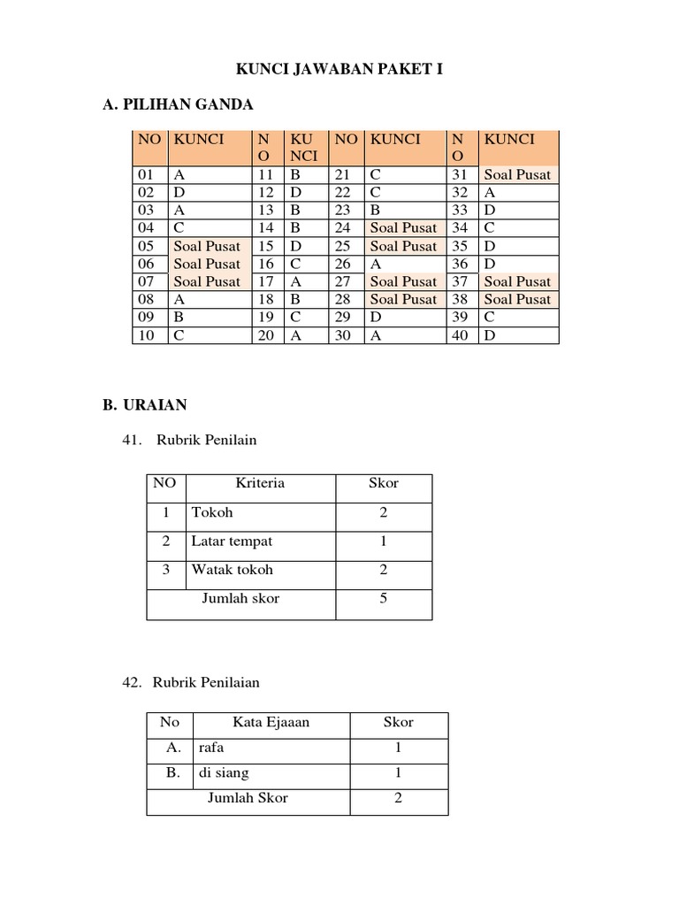 Kunci Jawaban Bindo Esai KKG | PDF
