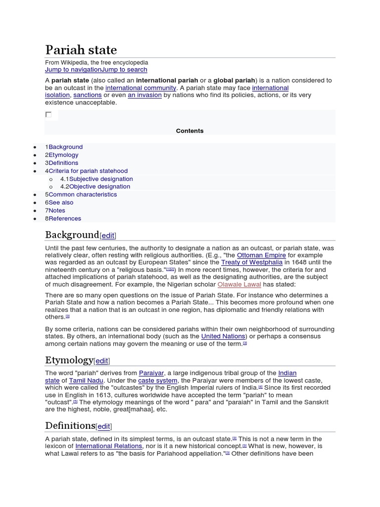 Pariah State | PDF | Foreign Policy | International Relations