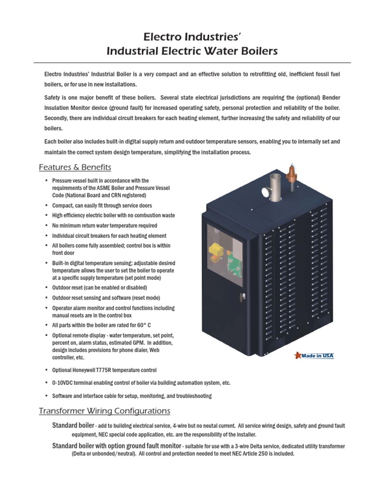 Industrial Electric Water Boilers | PDF | Electrical Wiring | Boiler