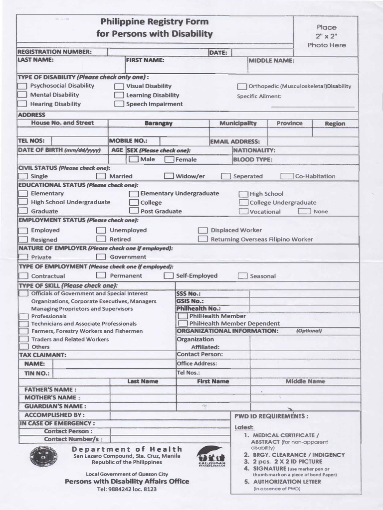 PRF For PWD | PDF | Disability