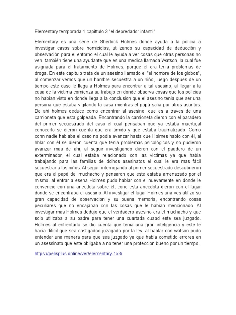 Elementary Capitulo 3 | PDF | Sherlock Holmes | Dr. Watson