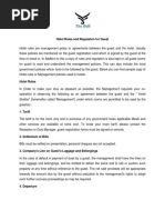 Hotel Rules & Regulations Sample | PDF
