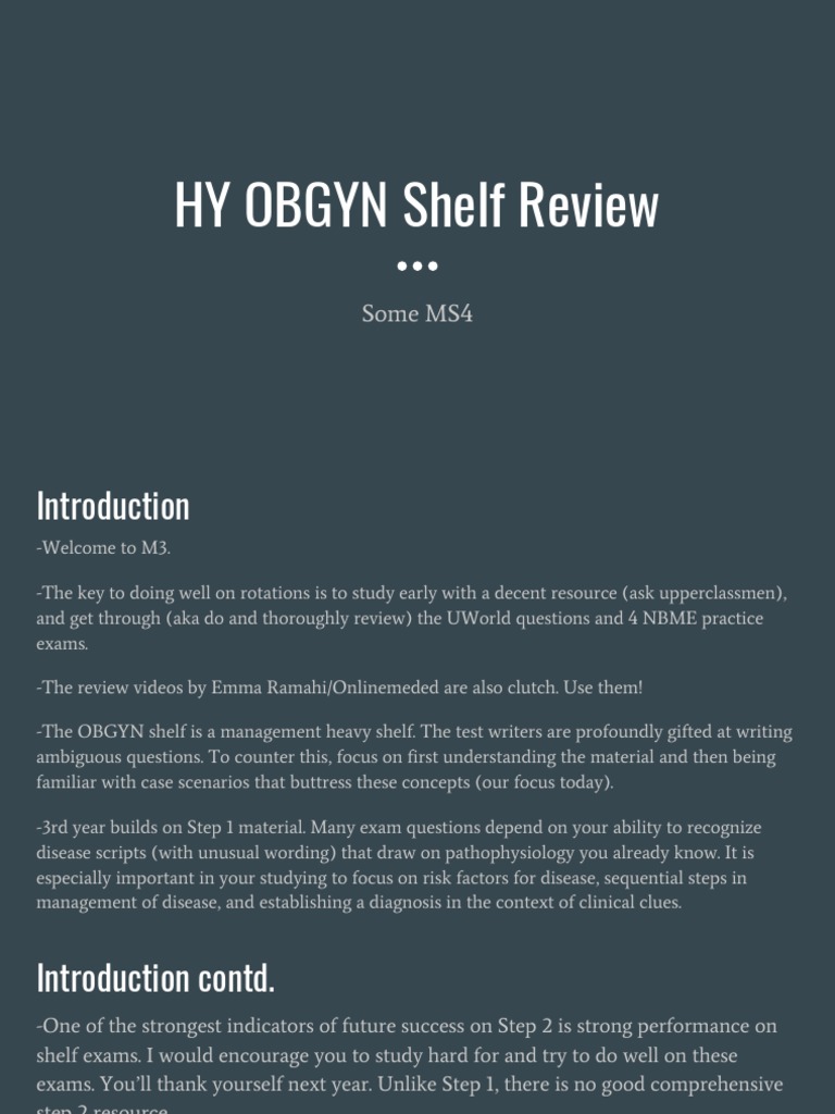 Divine Intervention Episode 22 Obgyn Shelf Review PDF | PDF ...