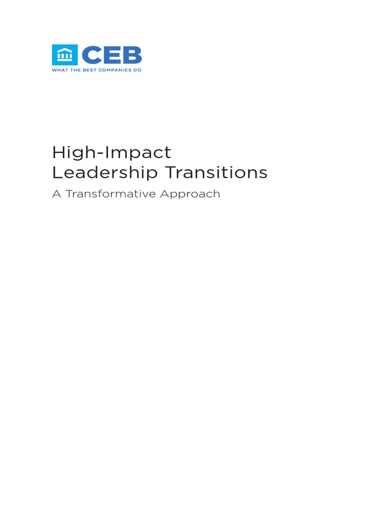 High-Impact Leadership Transitions PDF | PDF | Leadership ...