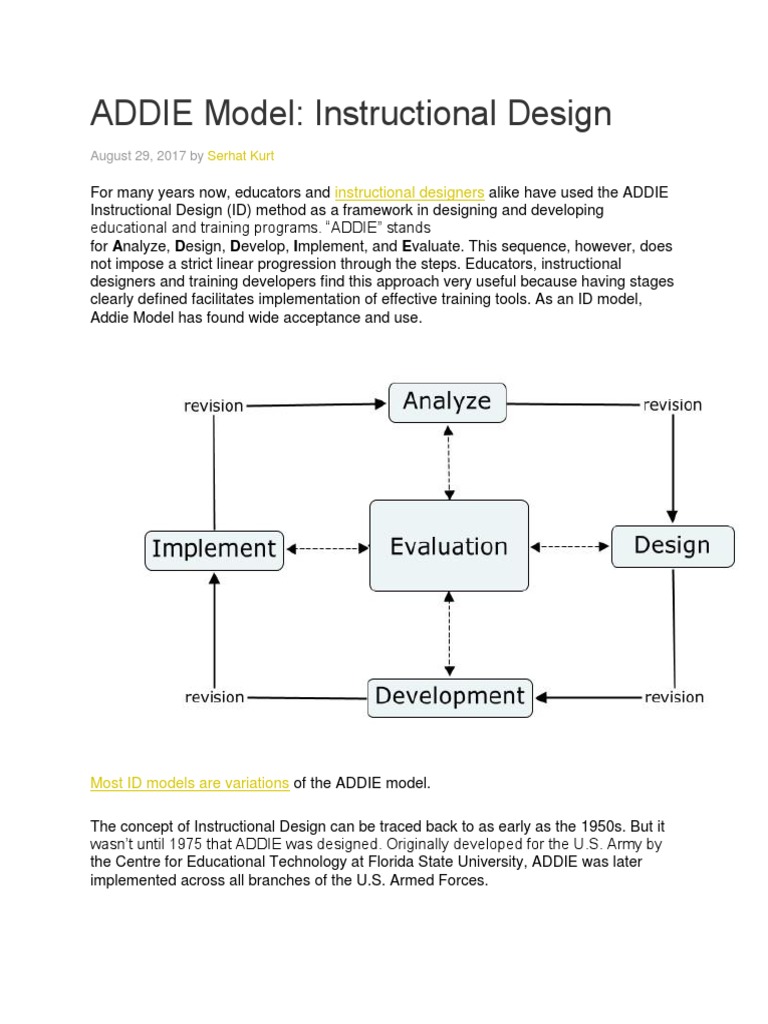 ADDIE Model | PDF | Instructional Design | Evaluation