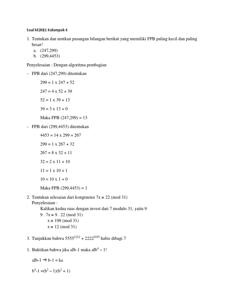 Contoh Soal FPB | PDF