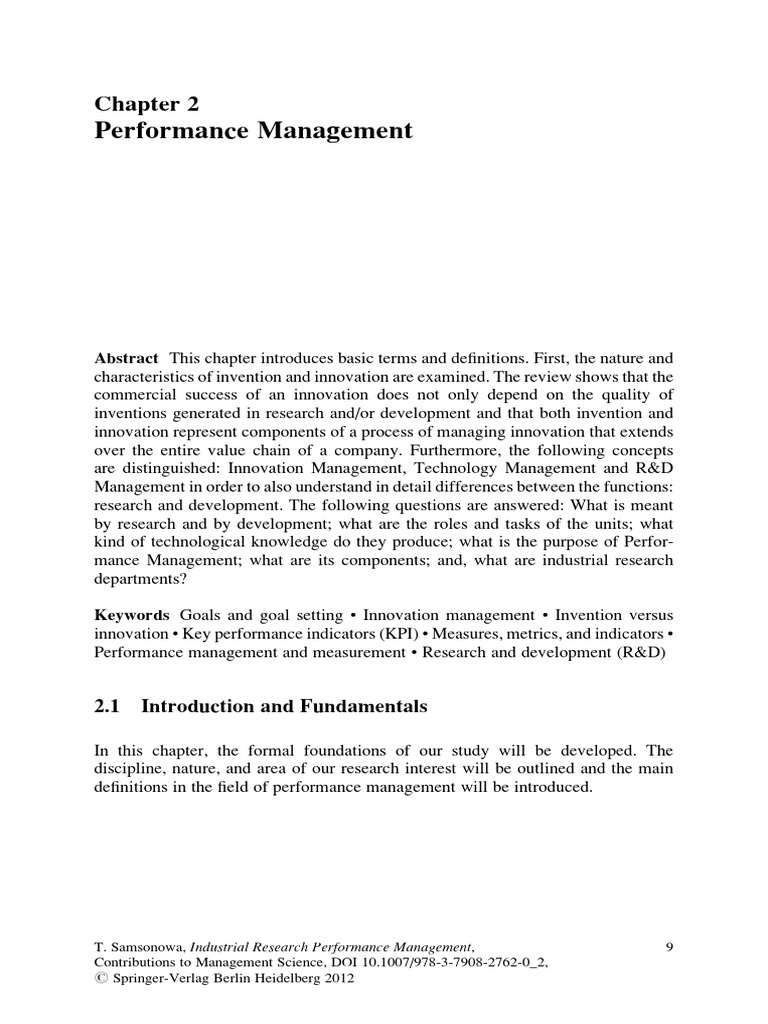 Performance Management | PDF | New Product Development | Innovation