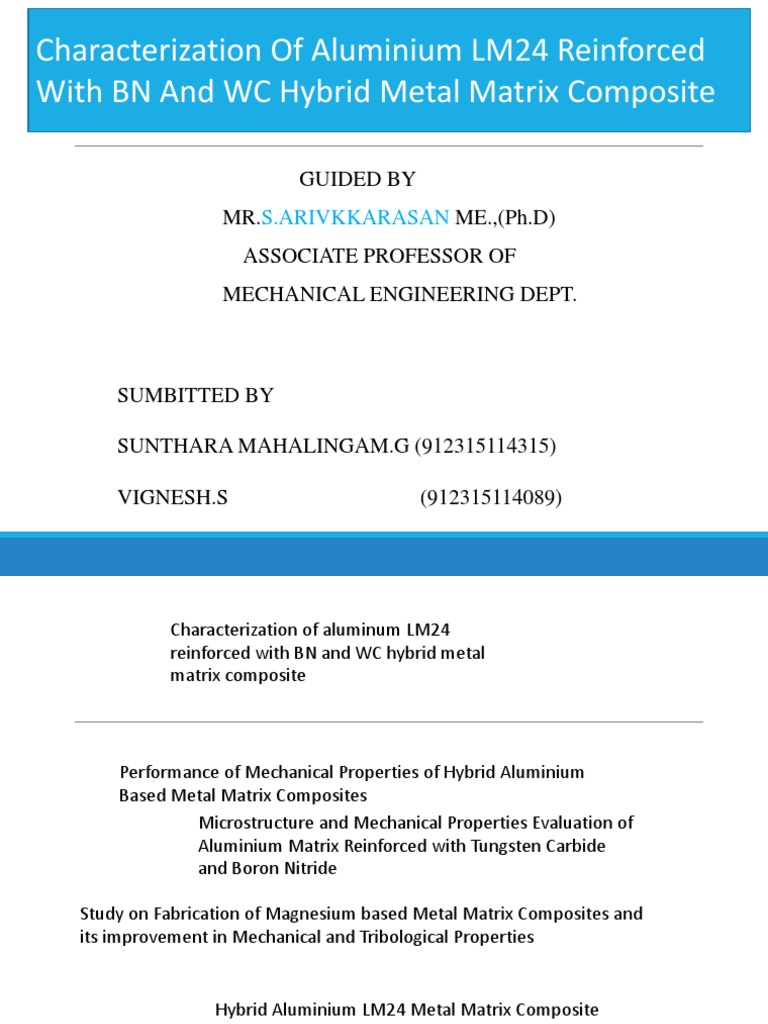 Aluminum Based Metal Matrix | PDF | Composite Material | Materials Science